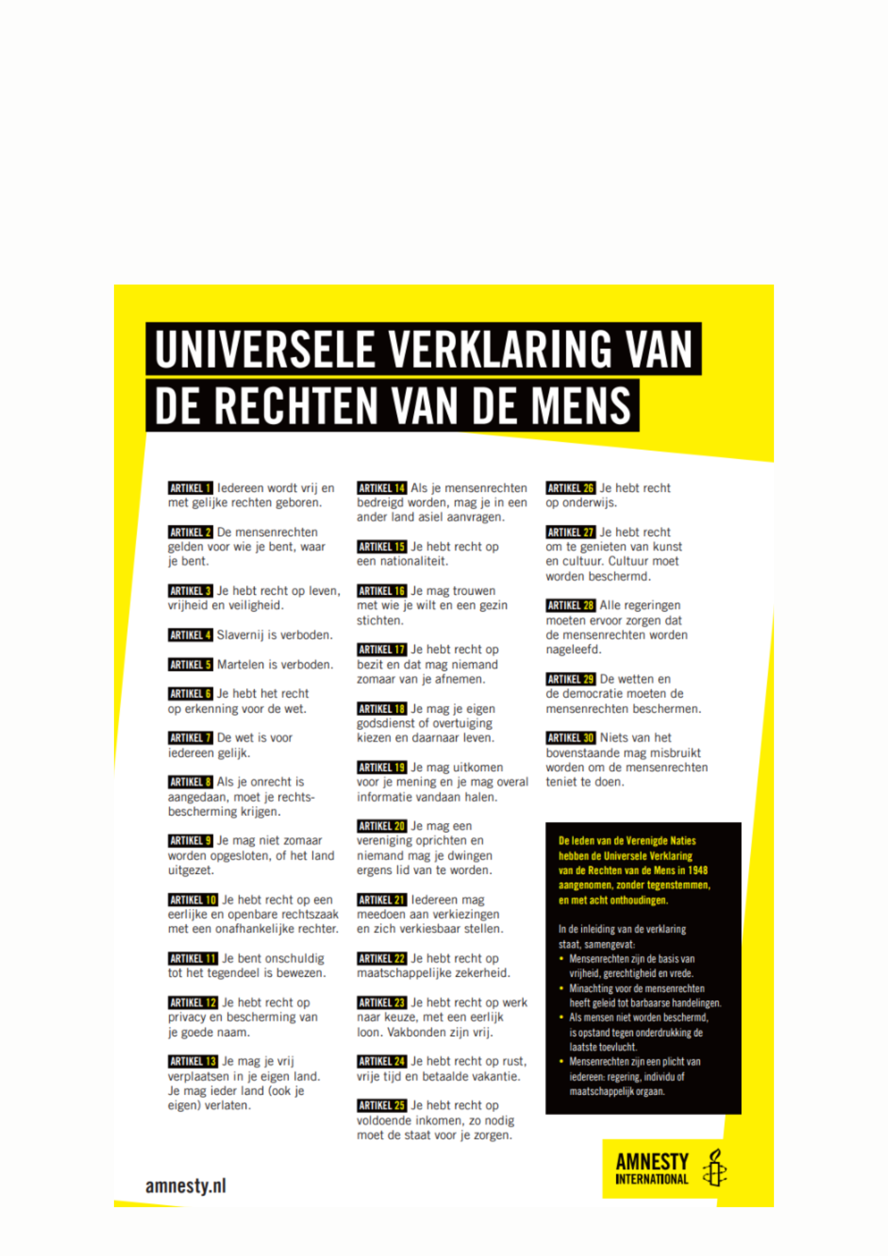 Voorbeelden Write for Rights materialen op School - Amnesty International